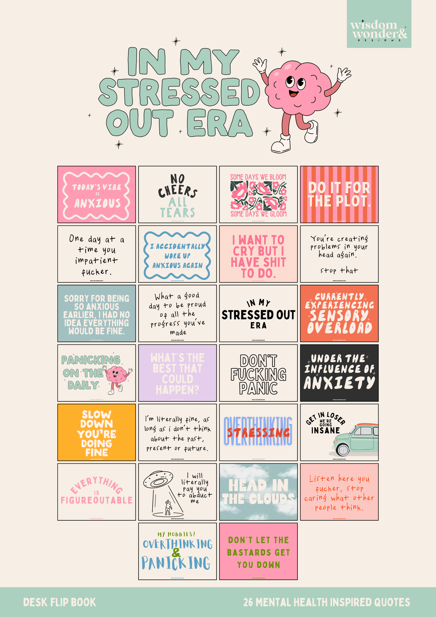 Mental Health Inspired Flip Book | In My Stressed Out Era | 26 Mental ...