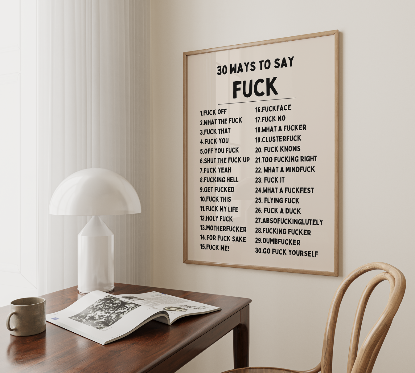 30 Ways To Say Fuck | Art Print – Wisdom and Wonder Designs