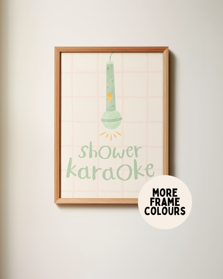 Framed | Shower Karaoke | Pink and Mint | Art Print – Wisdom and Wonder ...