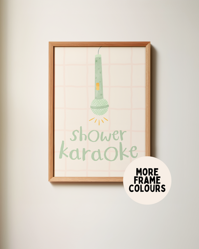 Framed | Shower Karaoke | Pink and Mint | Art Print – Wisdom and Wonder ...