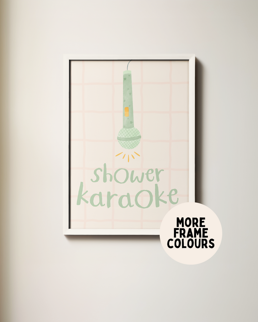 Framed | Shower Karaoke | Pink and Mint | Art Print – Wisdom and Wonder ...