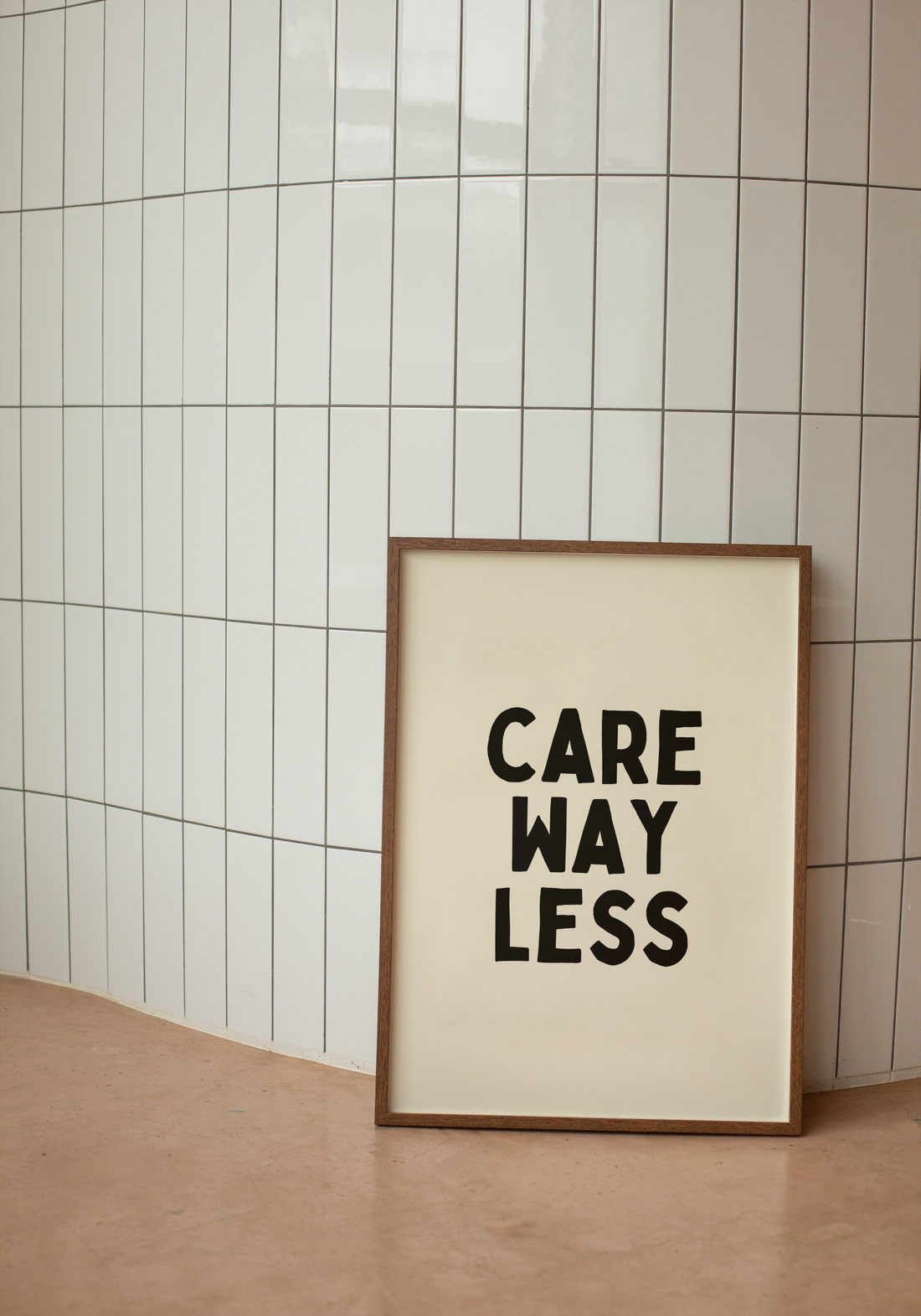 Care Way Less | Black and Cream | Art Print – Wisdom and Wonder Designs